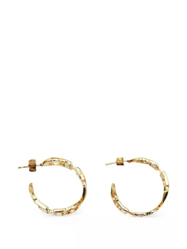 Carolina Herrera Tone Ch Motif Hoop Earrings