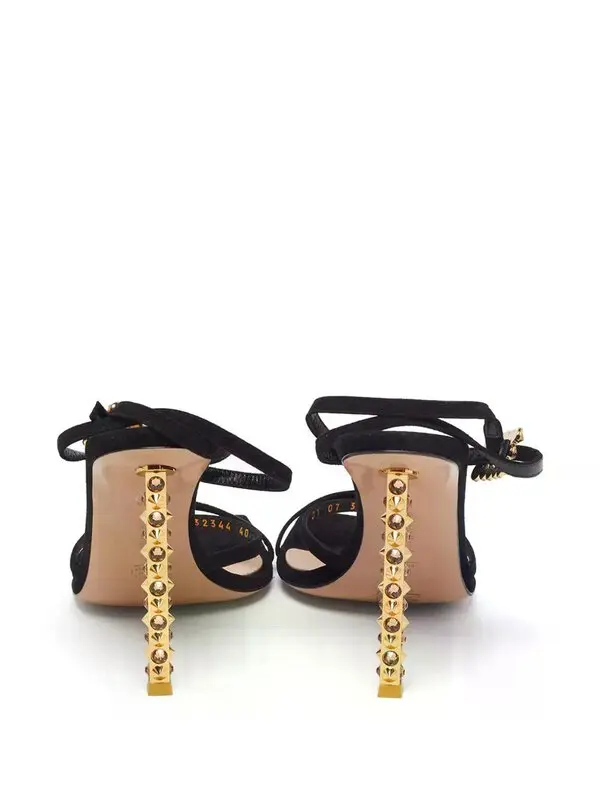 GIANVITO ROSSI Suede Crystal Embellished Sandals