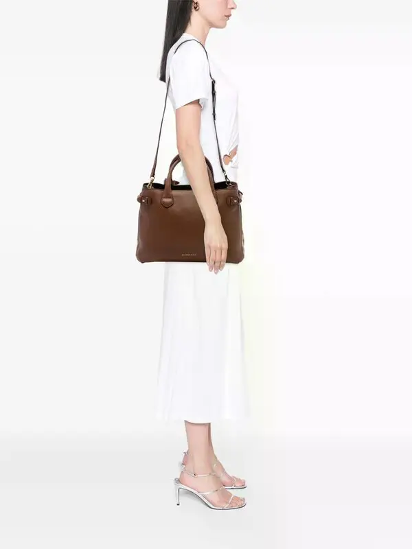 Burberry Medium Calfskin And House Check Banner Satchel