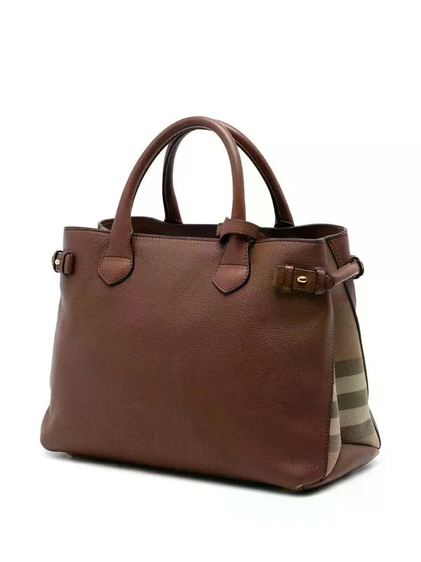 Burberry Medium Calfskin And House Check Banner Satchel