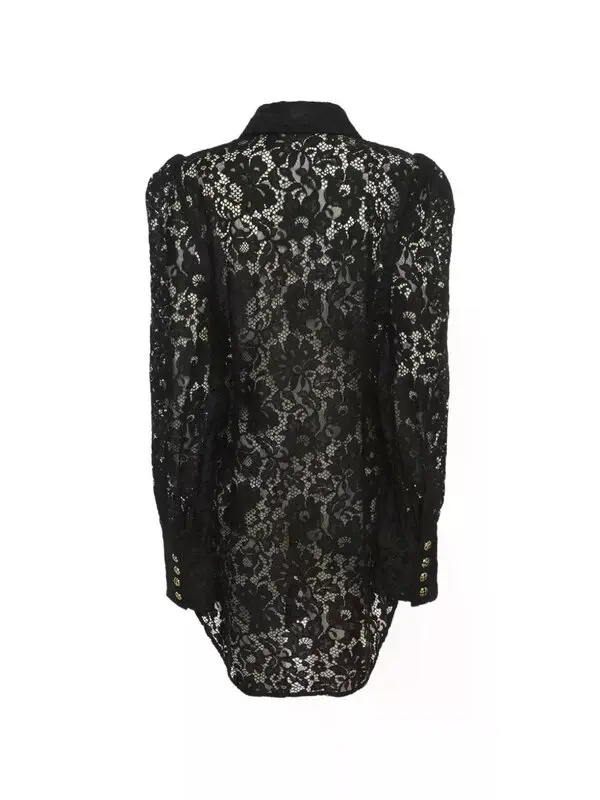 Zimmermann Floral-lace Long-sleeved Shirt - Black