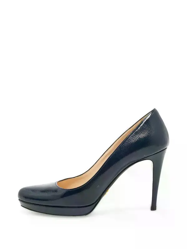 Prada Patent Leather Platform Pumps - Blue