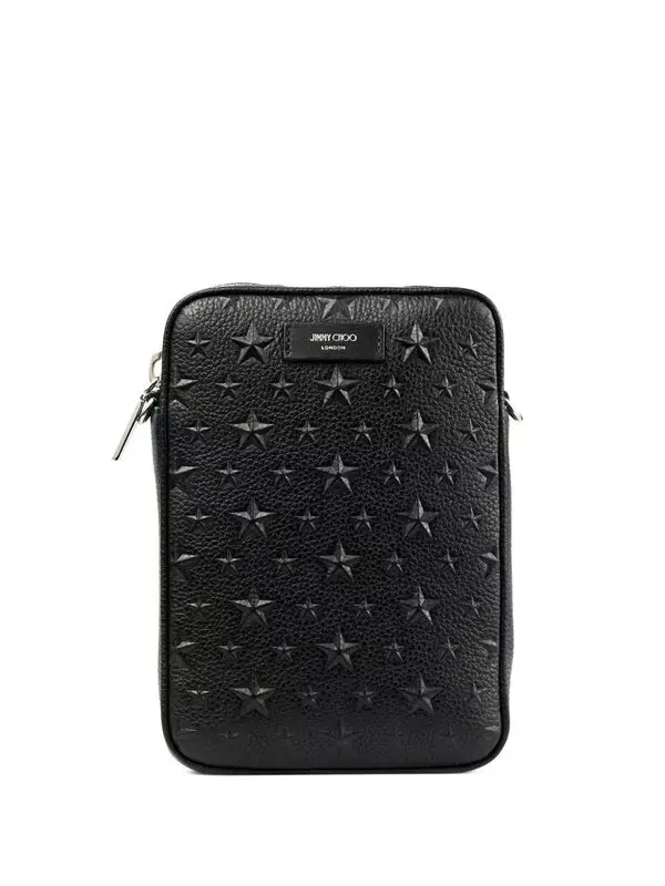 JIMMY CHOO Kimi Leather Messenger Bag - Black