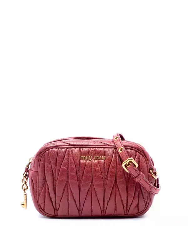 Miu Miu Matelassé Nappa Camera Bag - Red