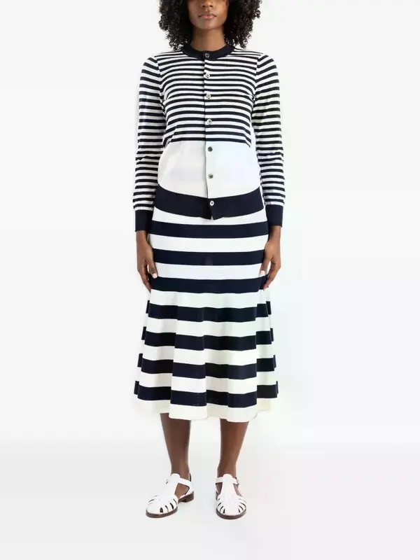 Junya Watanabe Striped Round Neck Cardigan