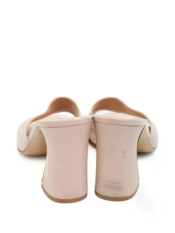 GIANVITO ROSSI Blush Leather Wynn Slide Sandals