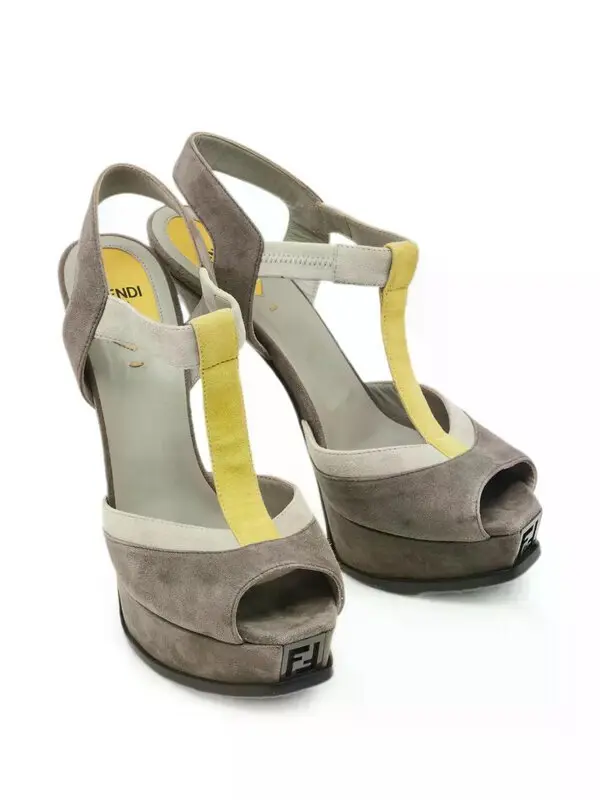Fendi Calf Suede Platform Sandals
