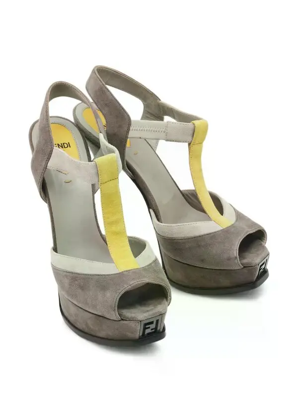 Fendi Calf Suede Platform Sandals