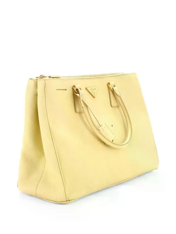 Prada Lux Saffiano Leather Double Zip Large Tote Bag