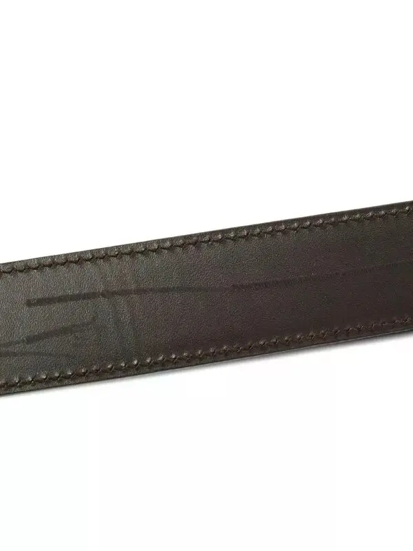 Gucci Leather Belt With Gold-tone Buckle