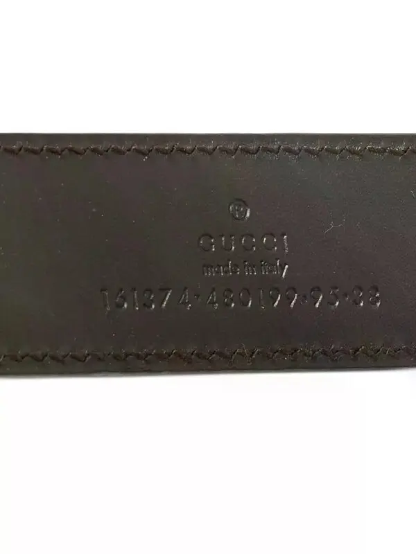 Gucci Leather Belt With Gold-tone Buckle