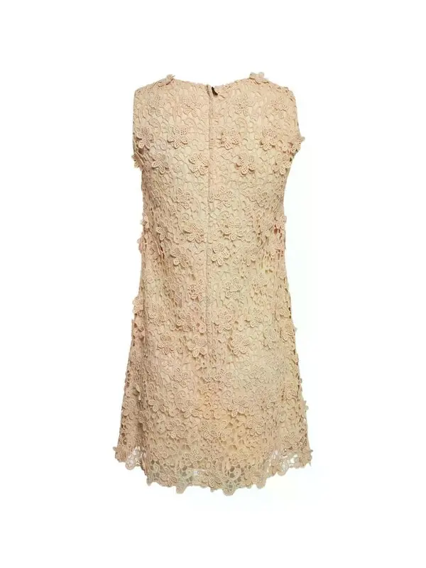 Dolce & Gabbana Lace Zip-up Mini Dress - Neutrals