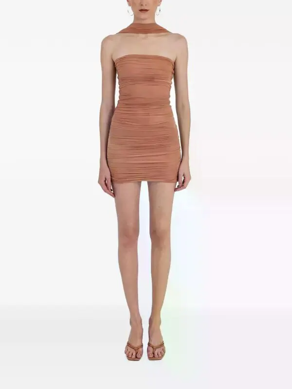 MAYGEL CORONEL Ruched Halterneck Mini Dress