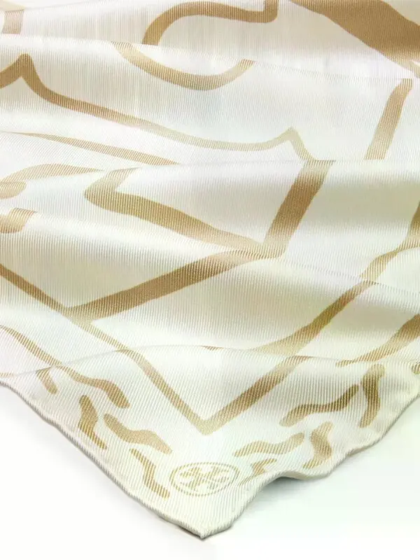 Tory Burch Trocadero Horses Silk Square Scarf - Neutrals