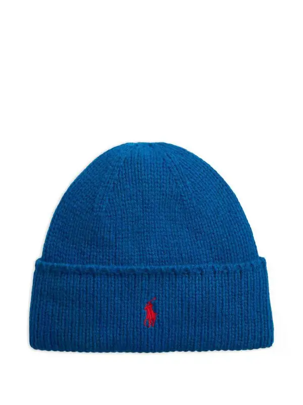 Polo Ralph Lauren Embroidered Pony Beanie Hat - Blue