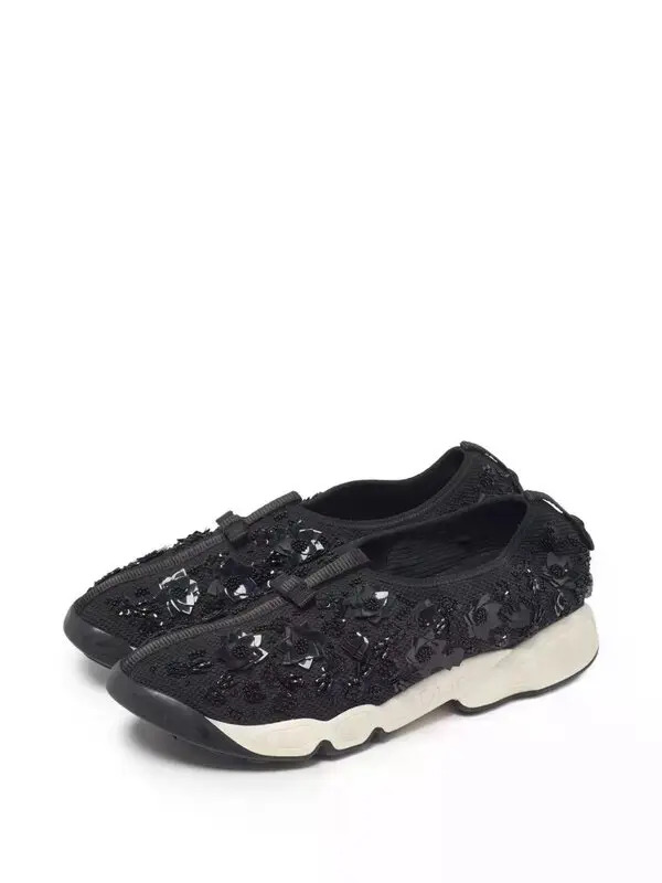 Dior Fusion Embellished Mesh Slip-on Sneakers - Black