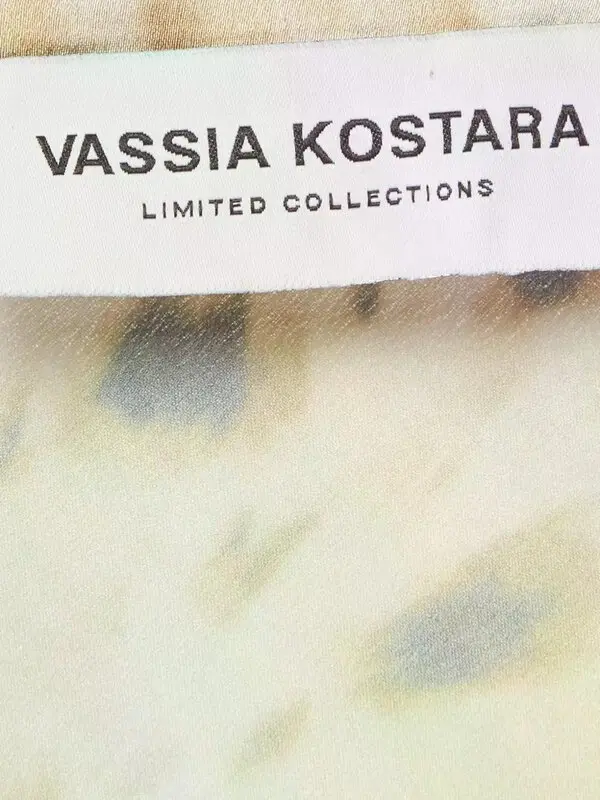 VASSIA KOSTARA Leopard-print Satin Midi Skirt