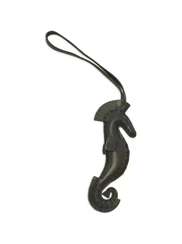 Hermès Seahorse Leather Bag Charm - Black