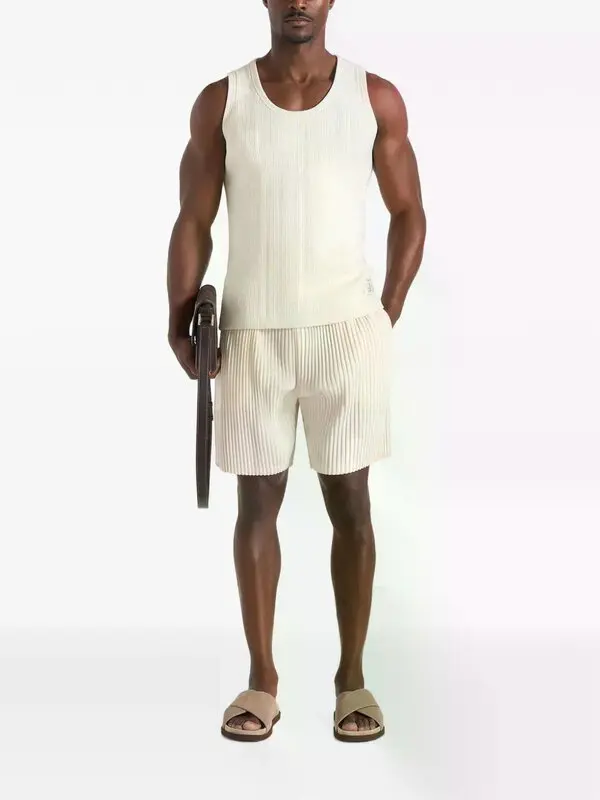 Manière De Voir Cream Pleated Shorts - Neutrals