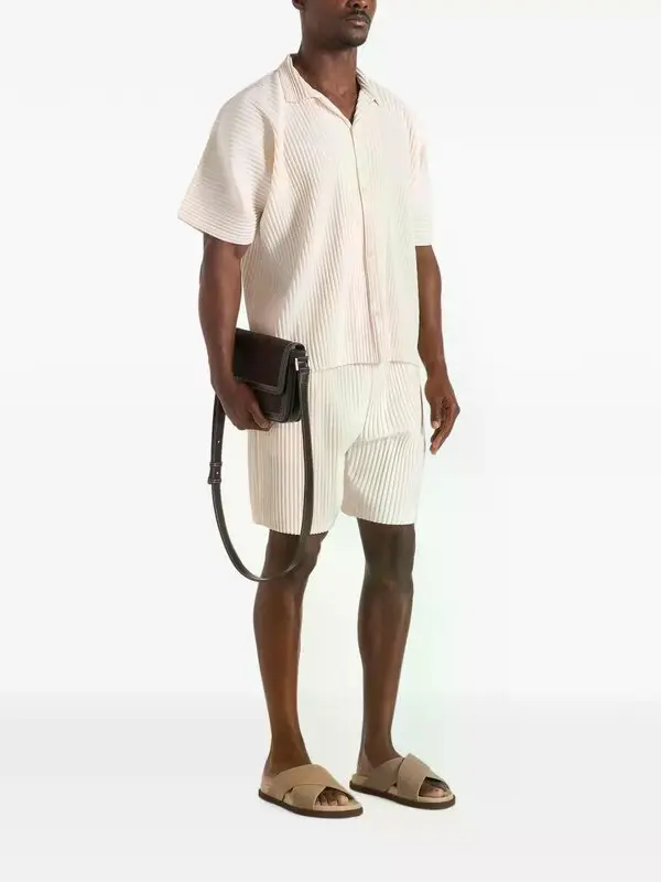 Manière De Voir Cream Pleated Shorts - Neutrals