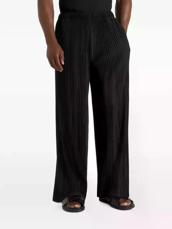 Manière De Voir Pleated Wide-leg Trousers - Black