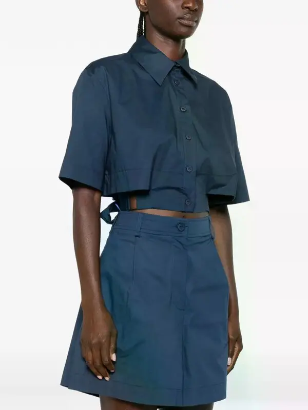 MOUTAKI Cropped Shirt With Button Fastening And Tie Detail