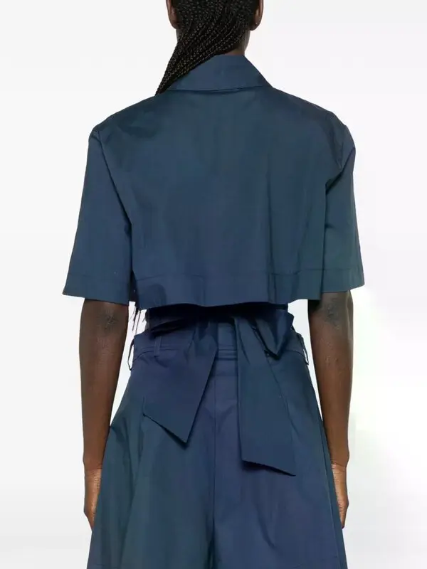 MOUTAKI Cropped Shirt With Button Fastening And Tie Detail
