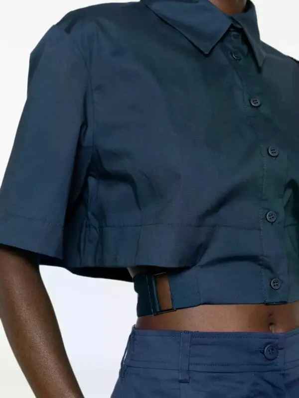 MOUTAKI Cropped Shirt With Button Fastening And Tie Detail
