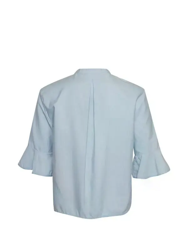 Maje Striped Ruffle-sleeve Shirt