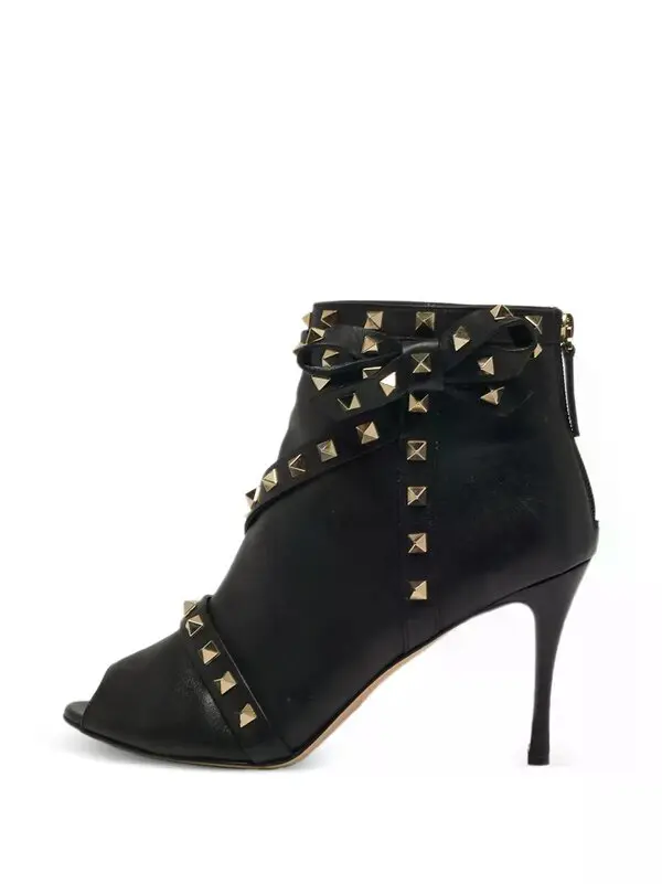 Valentino Garavani Rockstud Bow Ankle Boots - Black
