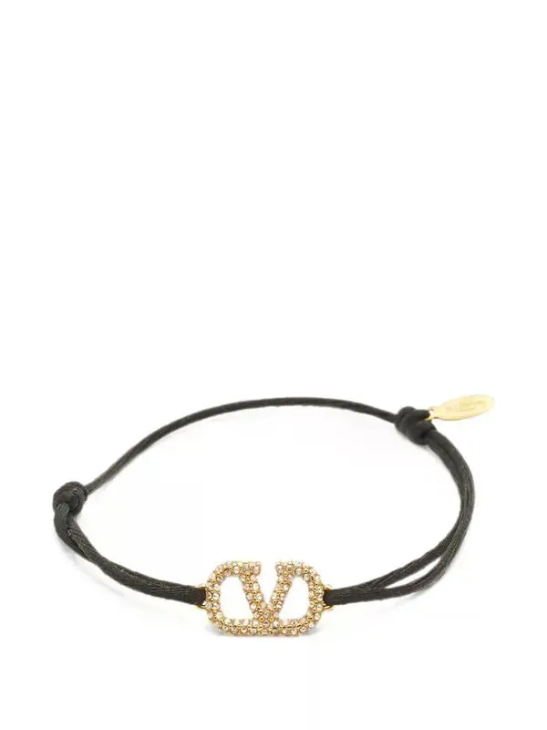 Valentino Garavani Vlogo Crystal Cord Bracelet - Black