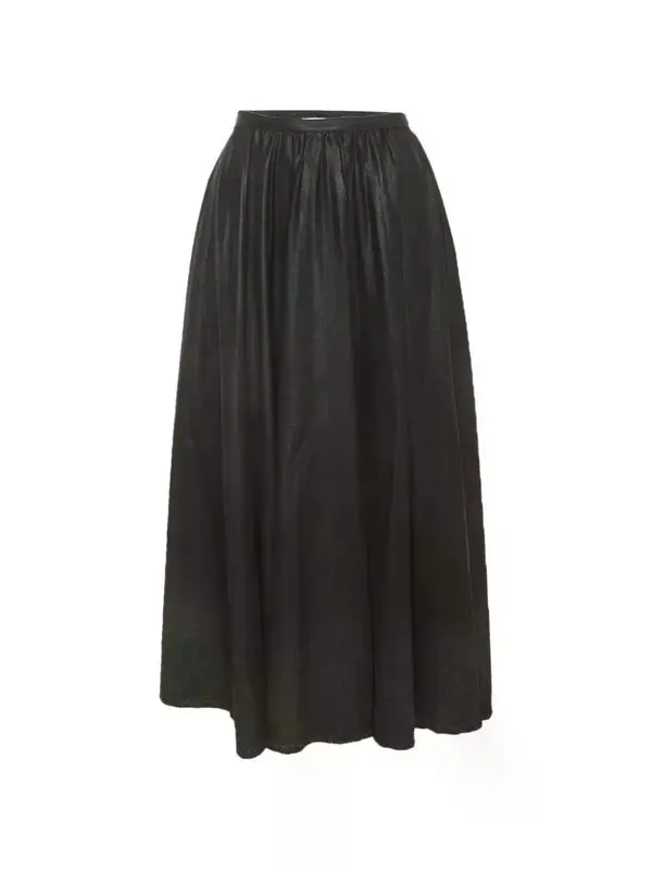 Dior Coated Pleated Midi Skirt - Black