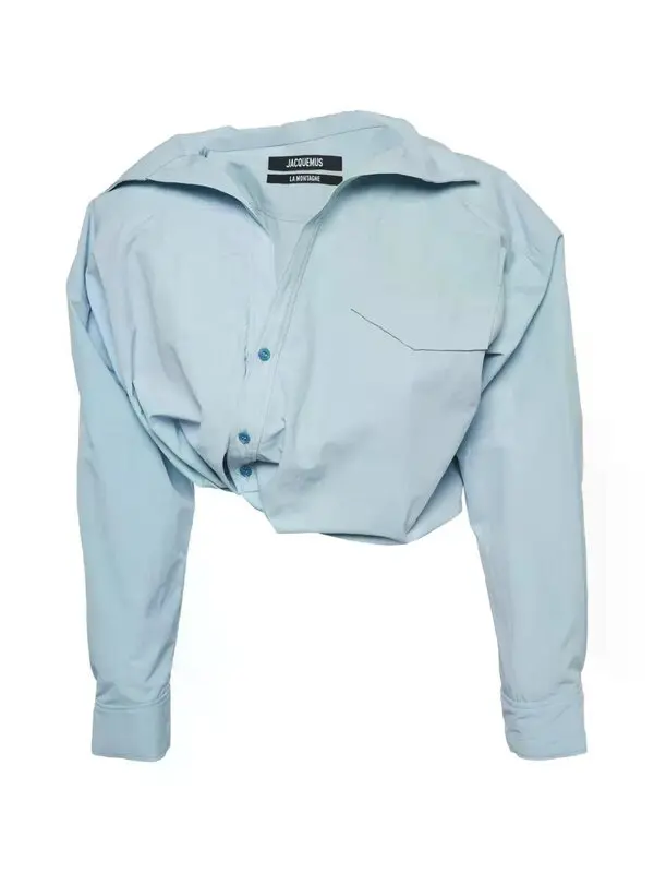 Jacquemus La Montagne Cropped Shirt - Blue