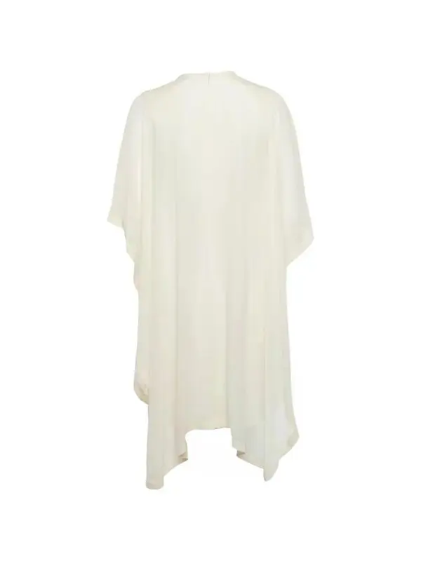 Elie Saab Cream Crepe Draped Midi Dress