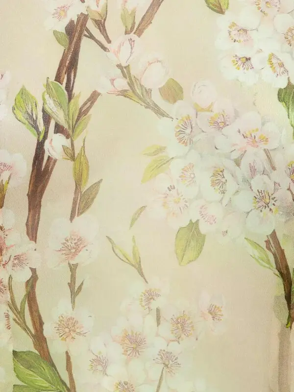 Dolce & Gabbana Beige Floral Print Chiffon Blouse