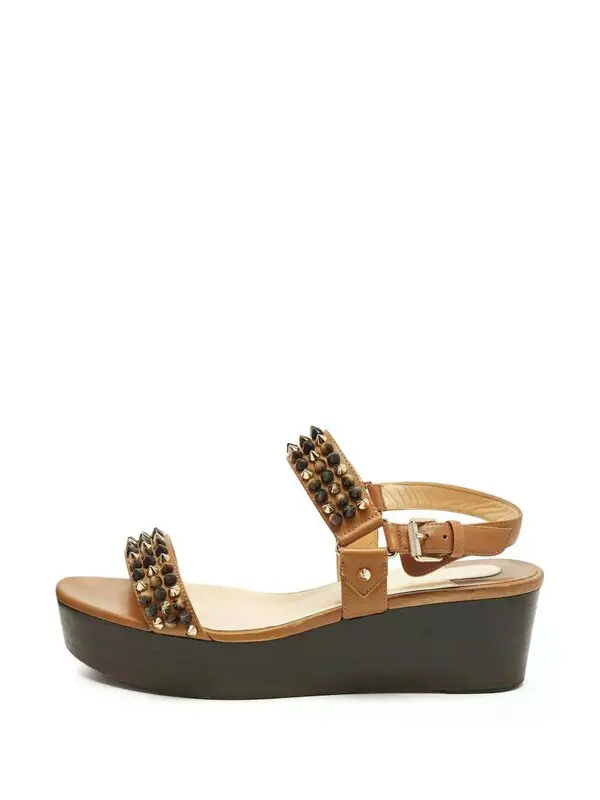 CHRISTIAN LOUBOUTIN Bikee Bike Studded Platform Sandals - Brown