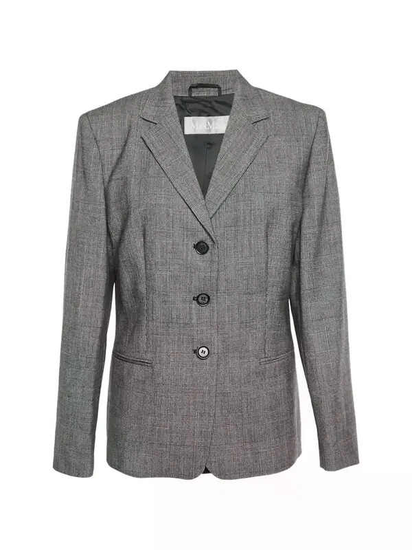 Max Mara Glen Plaid Single-breasted Blazer - Grey