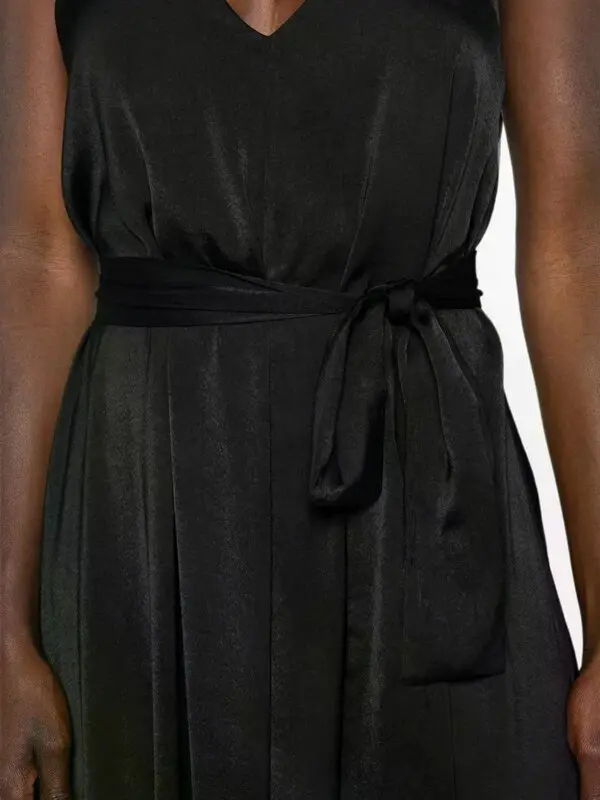 MOUTAKI V-neck Belted Asymmetric Midi Dress