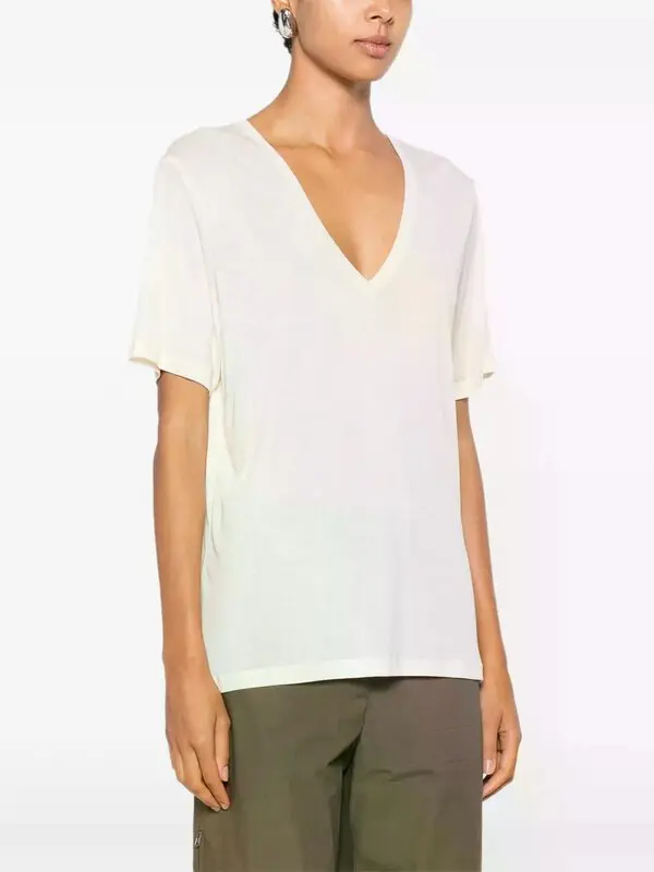 BY MALENE BIRGER Cream V-neck T-shirt