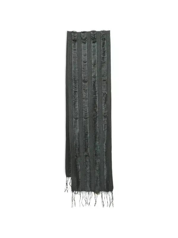 Burberry Fringed Ladder-stitch Stole - Grey