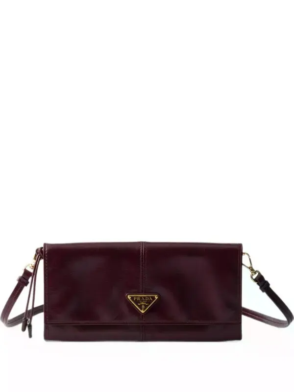 Prada Leather Wallet With Shoulder Strap