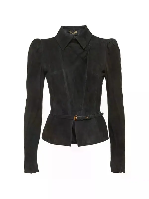Gucci Belted Suede Jacket - Black