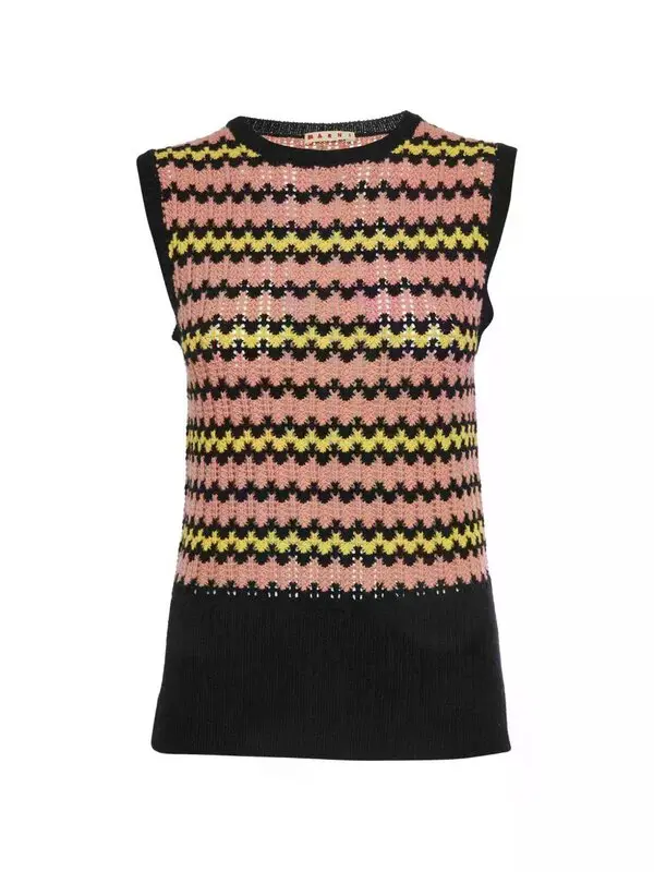 Marni Crew-neck Striped Vest - Black