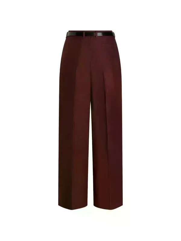 Dolce & Gabbana Dark Violet Belted Pleated Trousers - Red