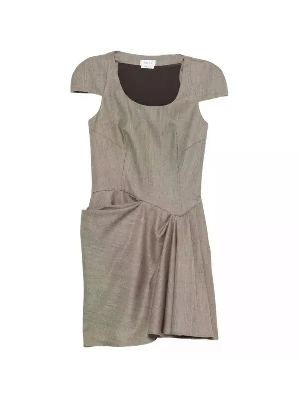 Alexander McQueen Draped Cap-sleeve Mini Dress - Brown