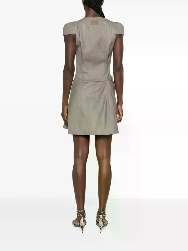 Alexander McQueen Draped Cap-sleeve Mini Dress