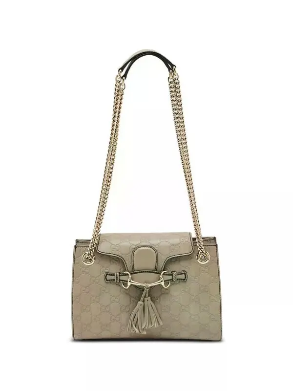 Gucci Emily Leather Shoulder Bag - Grey