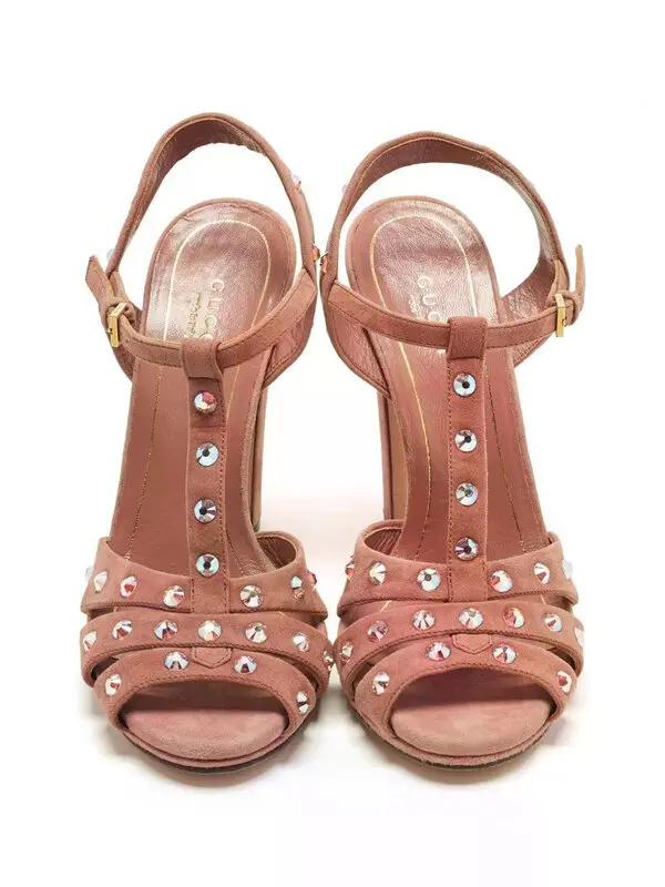 Gucci Embellished T-strap Sandals