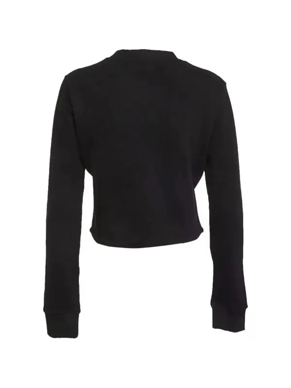 Balmain Cropped Logo Print Sweater