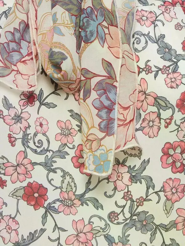 See By Chloé Floral Print Neck-tie Blouse